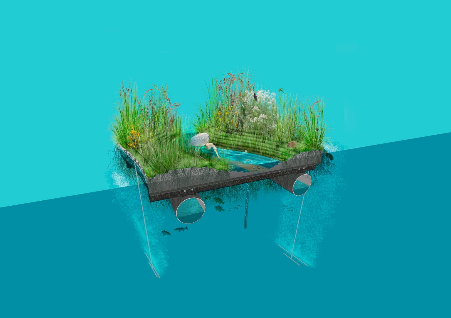 National Aquarium — Floating Wetland Prototype — Ayers Saint Gross